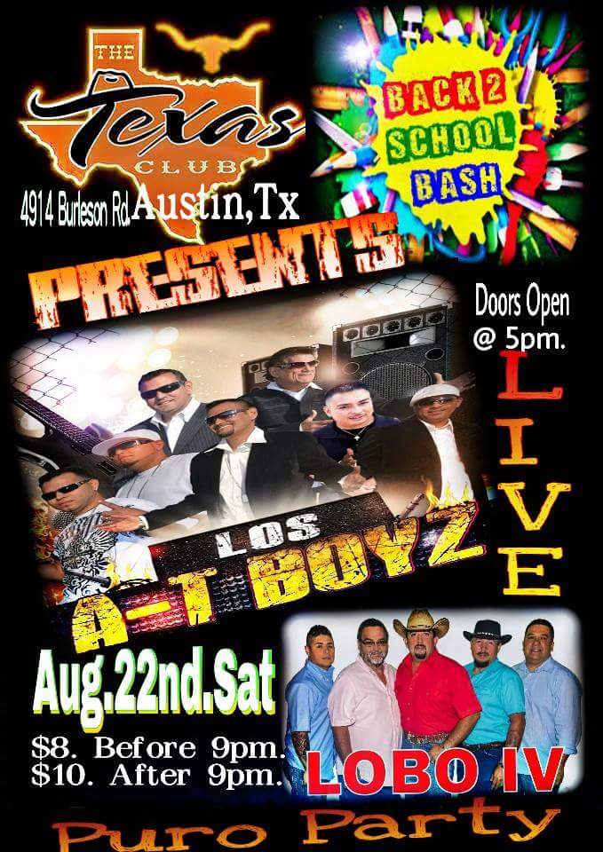 [8/22] Preview: Los A-T Boyz and Lobo IV at Texas Club Bar and Grill ...