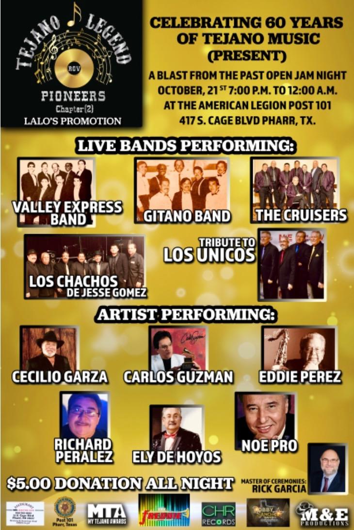Tejano Legend Pioneers Organization announces Blast From The Past Jam ...